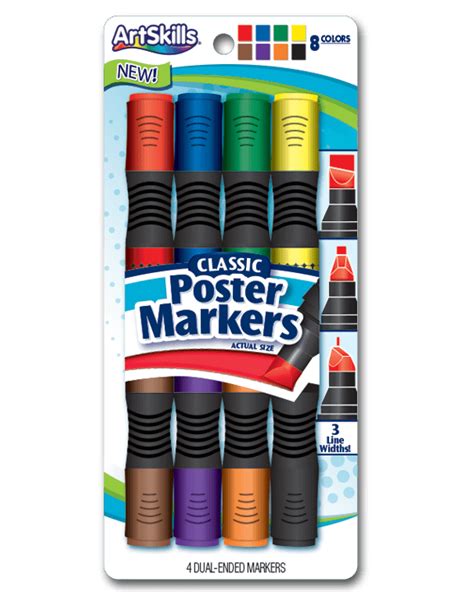 ArtSkills Dual Ended Broad And Thin Chisel Tip Poster Permanent Markers