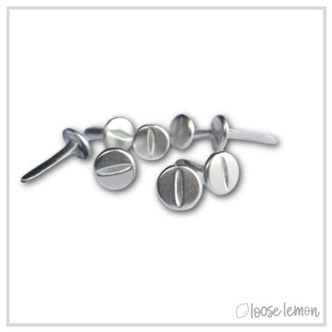 Industrial Brads X 30 Flat Head Loose Lemon Crafts