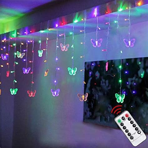 Decorman Butterfly Curtain Lights 13ft 96 Led Usb Window