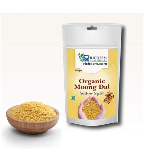 Health Food And Drinks Richesm Healthcare Organic Moong Dal Yellow Spilt
