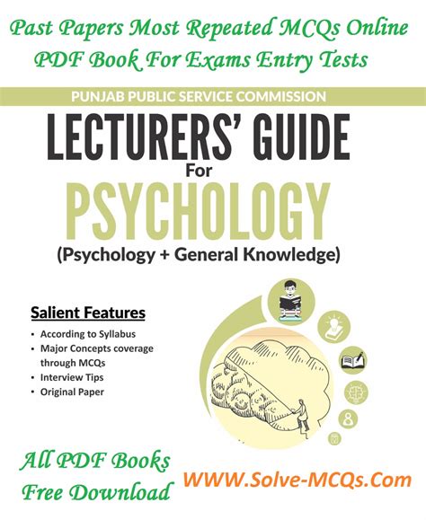 Psychology MCQs Solved Question Answers PDF Book EASY MCQS QUIZ TEST