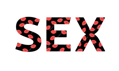 単語セックスのレタリング。黒の背景に唇。多くの赤い唇。ベクトル イラスト。 Premiumベクトル素材