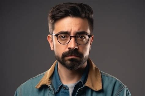 Premium Ai Image A Man On Solid Color Background With Pout Face Expression