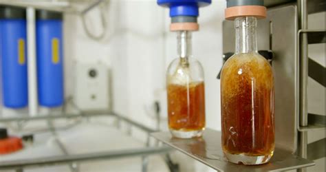 Laboratory Bottles With Chemical Samples In Scientific Research Setup