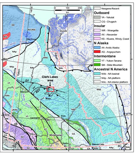 Map Of The Geological Terranes That Comprise The Northern Cordillera
