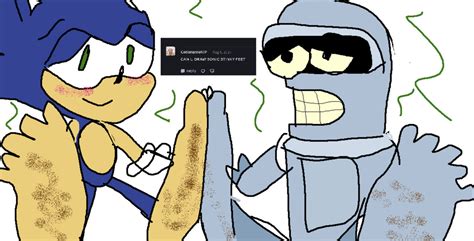 Sonic And Bender Touch Feet By Pepurrmintn0 On Deviantart
