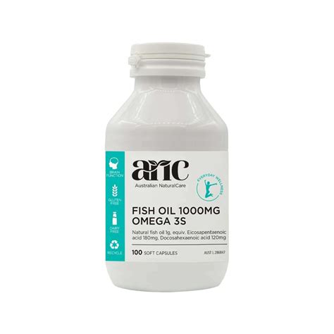 Australian Naturalcare Fish Oil 1000mg Omega 3s 100 Soft Capsules