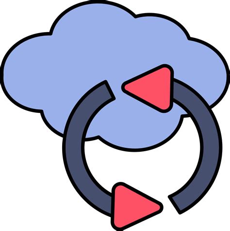 Isolated Cloud Sync Icon In Blue And Red Color 24219079 Vector Art At Vecteezy
