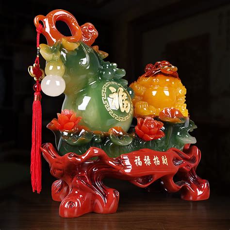 招财葫芦金蟾摆件风水吉祥家居客厅装饰工艺礼品开业收银台摆设 虎窝淘