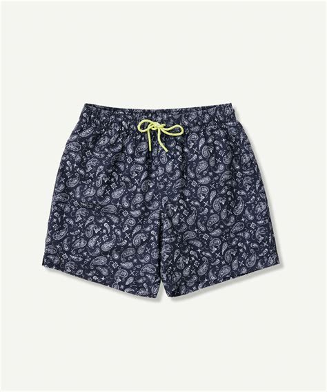 Paisley Swim Shorts Navy Beach Shorts Gazman