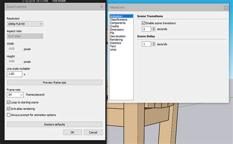 Exporting Animation To Video No Prompt For Options Pro SketchUp Community