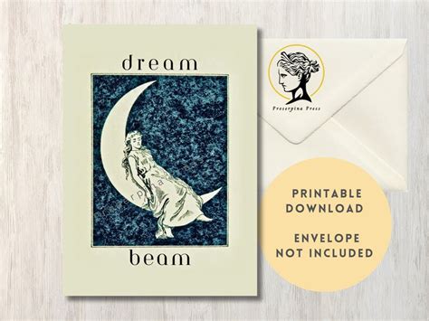 Printable Retrovintage Dream Beam Greeting Card Etsy