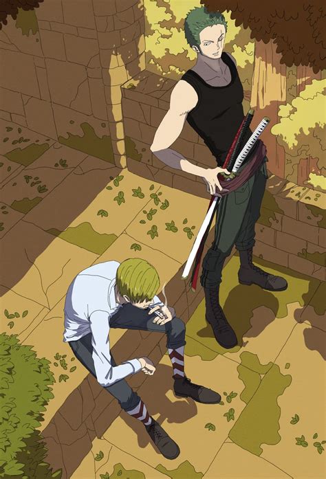 Roronoa Zoro And Sanji One Piece Drawn By Enaka Danbooru