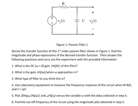 R V T C V T Figure Passive Filter Derive The Transfer Function Of This St Order