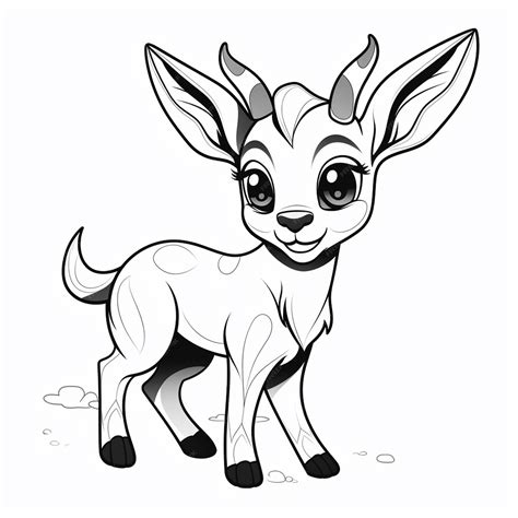 Premium Ai Image Saola Doodle Cute Angel Flat Coloring Book Kawaii Line Art