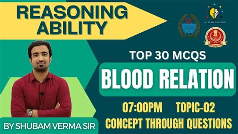 Blood Relation Top 30 Mcqs Reasoning Ability Jkssb Jkpsi Ssc