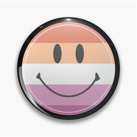 Lesbian Pride Pride 70s Hippie Retro Smiley Emoji Face Pin For Sale