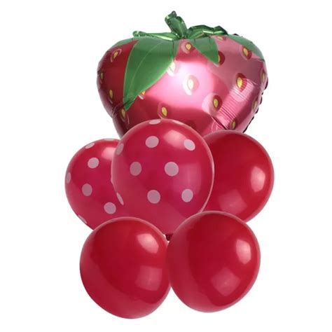 16 STÜCKE ERDBEER Ballons Obst Jumbo Folie Mylar Ballons Erdbeer Thema