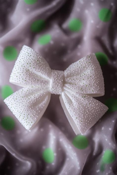 A Simple Yet Distinctive Bow With Small Green Dots Stock Illustration