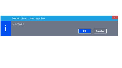 Modernmetro Style Message Box And Input Box For Microsoft Access 2013