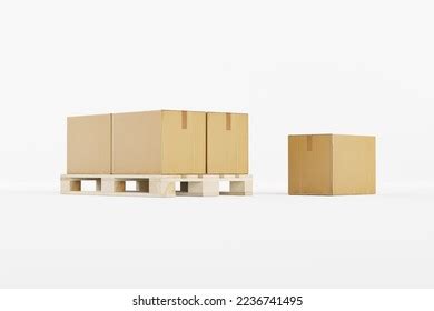 Pallet Stack Carton Boxes On Isolated Stock Illustration Shutterstock