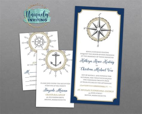 Compass Wedding Invitations Compass Rose Nautical Themed Wedding