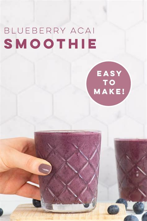 Simple Blueberry Acai Smoothie Mindful Avocado