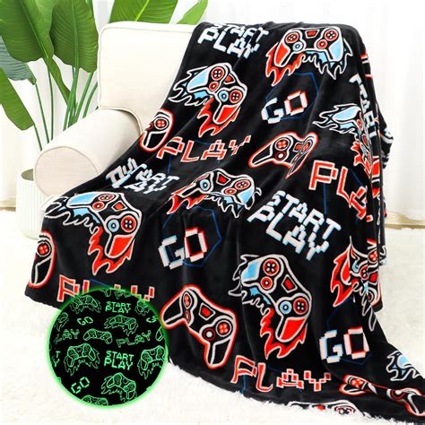 Aisde Glow In The Dark Gaming Blanket Gamer Ts For
