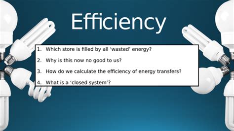 P1 02 Energy Efficiency Powerpoint Lesson And Worksheets Teaching Resources