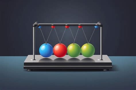 Premium Photo Newtons Cradle For Physics Demonstrations Vector Illustration In Flat Style