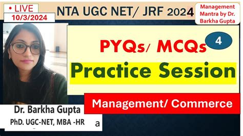 4 Pyqs Mcqs Practice Session Management Commerce Nta Ugc Net 2024