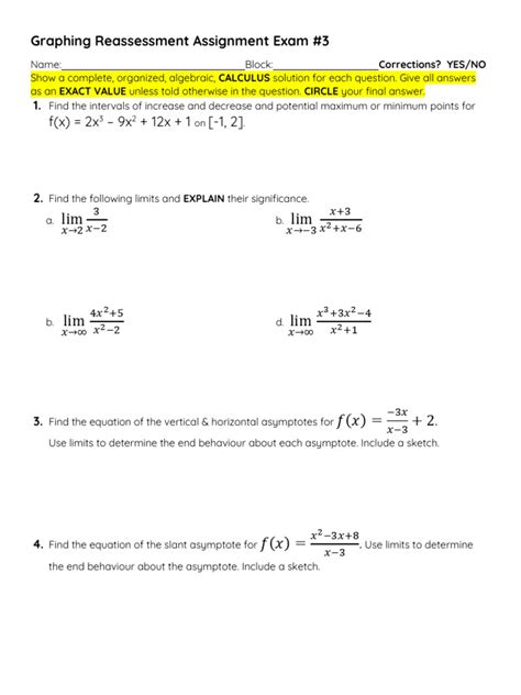 Math 31 Reassessment Pdf Asymptote Graph Theory