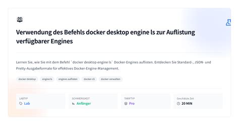 Docker Engines Auflisten Mit Dem Befehl Docker Desktop Engine Ls Labex