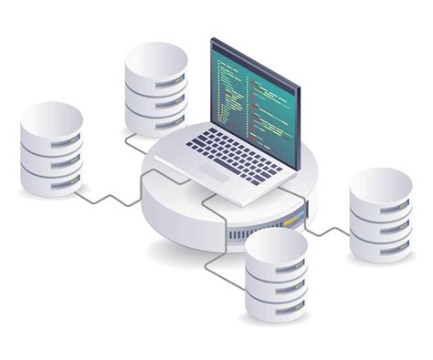 Análisis De Datos De Lenguaje De Programación En Servidores De Bases De Datos Vector Premium