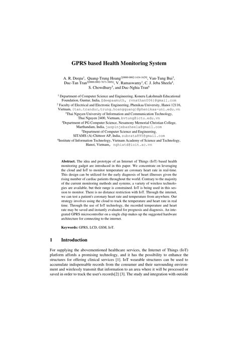 Pdf Gprs Based Health Monitoring System