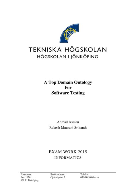Pdf A Top Domain Ontology For Software Testing