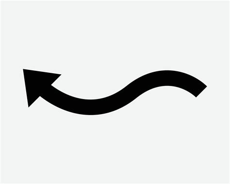 wave arrow left side up icon point pointer wavy curve curvy turn bend