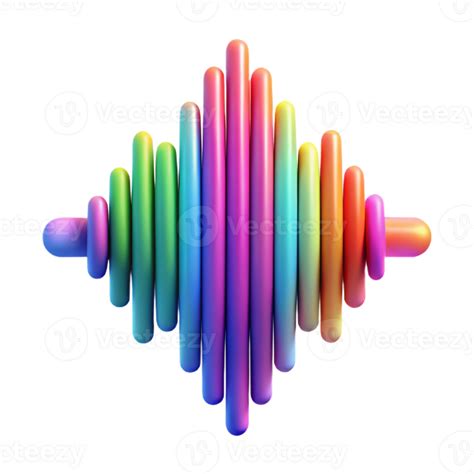 Extraordinary Minimalist Sound Waveform Visualizer Abstract Design Colorful Gradient Cutout