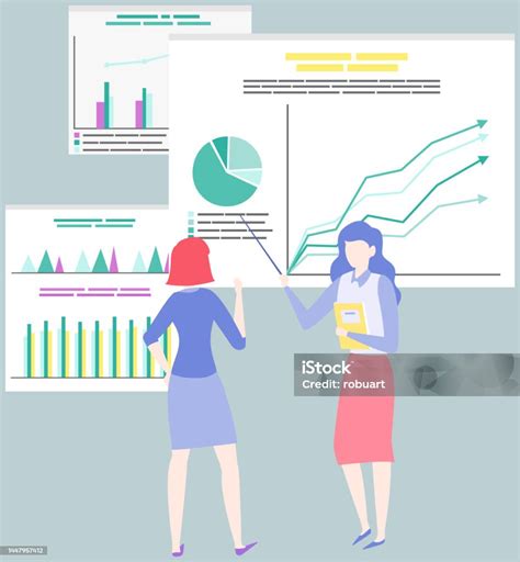Karyawan Wanita Bekerja Dengan Analisis Data Perempuan Menganalisis