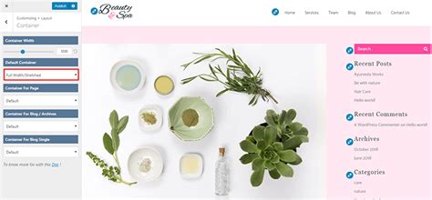 Full Width Stretched Container Layout Zita Fully Customizable WordPress Theme