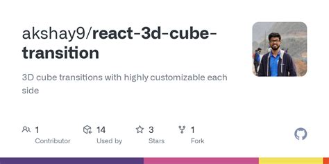 Github Akshay9react 3d Cube Transition 3d Cube Transitions With Highly Customizable Each Side