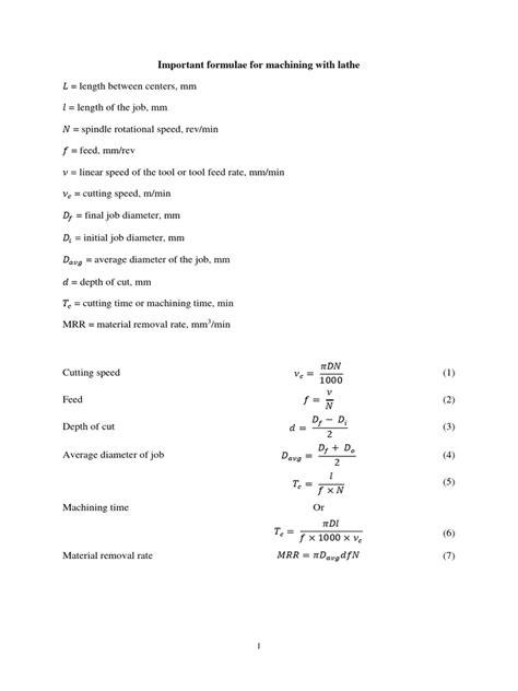 Numerical Exampleslathe Pdf Machining Crafts