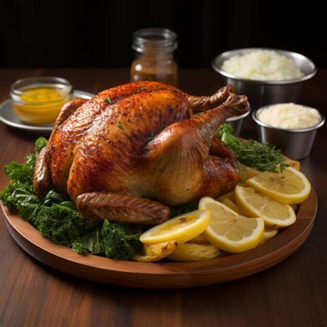 Premium Photo Greek Lemon Roasted Chicken Whole Chicken Marinated In