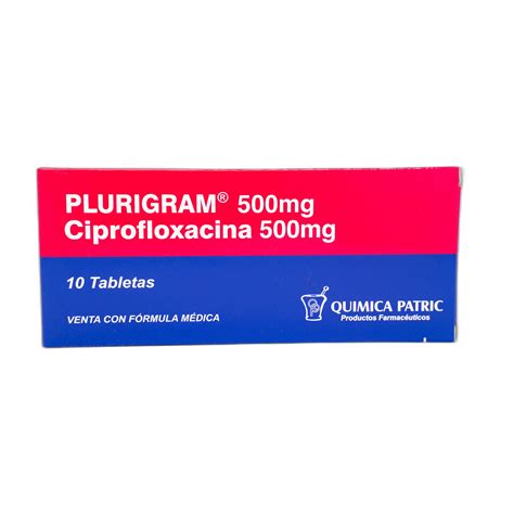 Plurigram Ciprofloxacina Clorhidrato Monohidrato 500 Mg Caja X 10 Tabletas Química Patric Axa