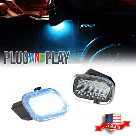 Gtinthebox Ice Blue Led Side Mirror Puddle Lights For 2017 2022 F 150