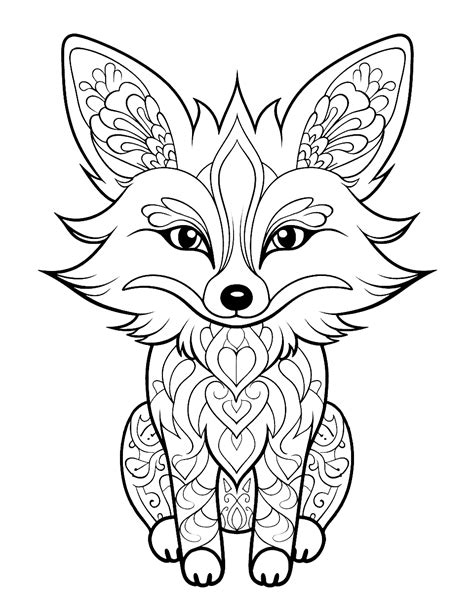 Fox Mandala Coloring Pages