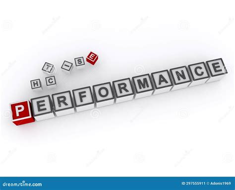 Performance Word Block On White Stock Image Image Of Output