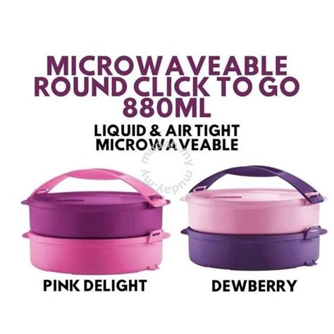 Tupperware Microwaveable Round Click To Go 880ml Handle Shopee Malaysia