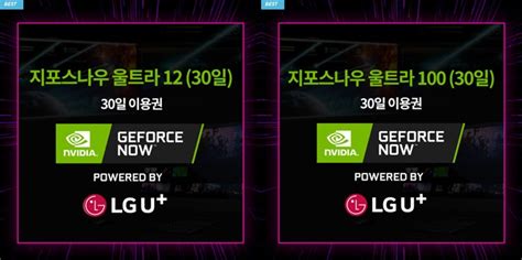 지포스나우 울트라12 울트라 100 한달 이용권