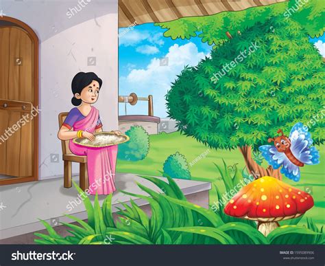 Illustration Woman Sitting On Chair Stock Illustration 1595089906